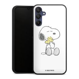 DeinDesign Galaxy A15 Handy Premium Silikon H&uuml;lle Handyh&uuml;lle schwarz Case Snoopy Love Peanuts Silikon Premium Case