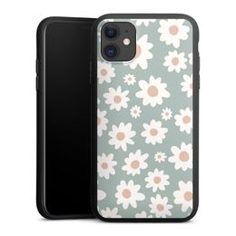 DeinDesign iPhone 11 Handy Premium Silikon H&uuml;lle Handyh&uuml;lle schwarz Case Flowers Daisy Muster Silikon Premium Case