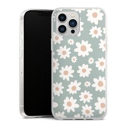 DeinDesign iPhone 13 Pro Max Handy Silikon H&uuml;lle Case transparent Handyh&uuml;lle Daisy Muster Flowers Silikon Case