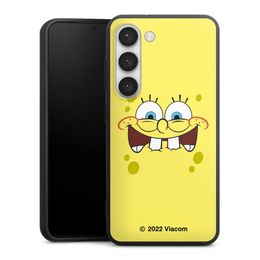 DeinDesign Galaxy S23 Handy Premium Silikon H&uuml;lle Handyh&uuml;lle schwarz Case Spongebob Official Licensed Product Kindheit Silikon Premium Case