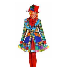 thetru Kostüm Knallbunt karierte Clownsjacke für Frauen