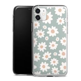 DeinDesign iPhone 11 Handy Slim Case Silikon Handyh&uuml;lle transparent H&uuml;lle extra d&uuml;nn Daisy Muster Flowers Silikon Slim Case