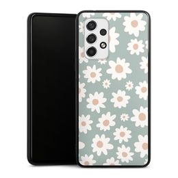 DeinDesign Galaxy A53 5G Handy Silikon H&uuml;lle Case schwarz Handyh&uuml;lle Daisy Muster Flowers
