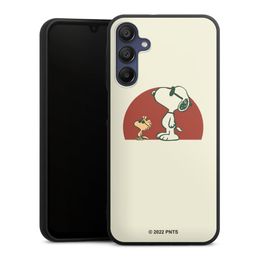 DeinDesign Galaxy A15 Handy Premium Silikon H&uuml;lle Handyh&uuml;lle schwarz Case Snoopy Official Licensed Product Kindheit Silikon Premium Case