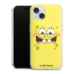 DeinDesign iPhone 15 Handy Silikon H&uuml;lle Case transparent Handyh&uuml;lle Official Licensed Product Kindheit Spongebob Silikon Case