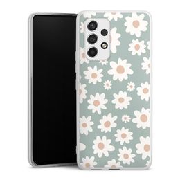 DeinDesign Galaxy A53 5G Handy Silikon H&uuml;lle Case transparent Handyh&uuml;lle Daisy Muster Flowers Silikon Case