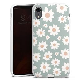 DeinDesign iPhone Xr Handy Silikon H&uuml;lle Case wei&szlig; Handyh&uuml;lle Daisy Muster Flowers Silikon Case