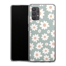 DeinDesign Galaxy A32 4G Handy Silikon H&uuml;lle Case transparent Handyh&uuml;lle Daisy Muster Flowers Silikon Case