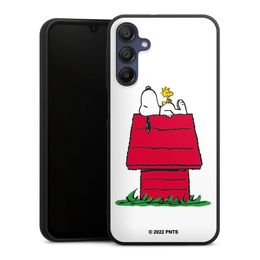 DeinDesign Galaxy A15 Handy Premium Silikon H&uuml;lle Handyh&uuml;lle schwarz Case Snoopy Peanuts Official Licensed Product Silikon Premium Case