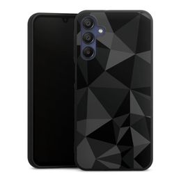 DeinDesign Galaxy A15 Handy Premium Silikon H&uuml;lle Handyh&uuml;lle schwarz Case Muster Abstract Geometric Silikon Premium Case