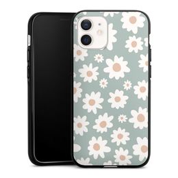 DeinDesign iPhone 12 Handy Silikon H&uuml;lle Case schwarz Handyh&uuml;lle Daisy Muster Flowers