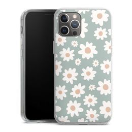 DeinDesign iPhone 12 Pro Max Handy Silikon H&uuml;lle Case transparent Handyh&uuml;lle Daisy Muster Flowers Silikon Case