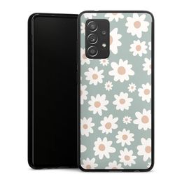 DeinDesign Galaxy A52s 5G Handy Silikon H&uuml;lle Case schwarz Handyh&uuml;lle Daisy Muster Flowers