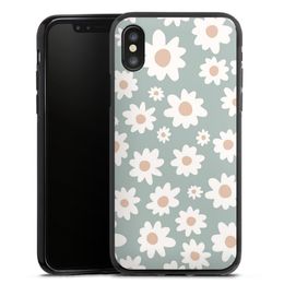 DeinDesign iPhone X Handy Silikon H&uuml;lle Case schwarz Handyh&uuml;lle Daisy Muster Flowers