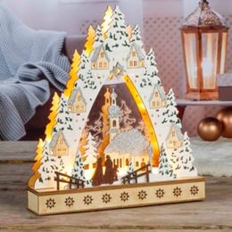 HI LED-Dekofigur Beleuchtete Weihnachtsstadt ca. 30 x 7 x 33 cm (1 St)