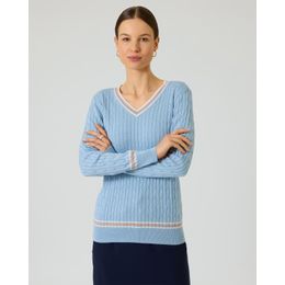 Fiora Blue Pullover mit Zopfmuster