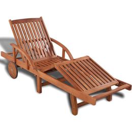 Sonnenliege,Liegestuhl aus Holz Verstellbar in 5 Positionen vidaXL