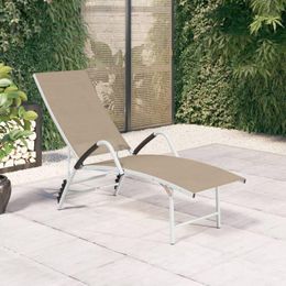 Sonnenliege,Liegestuhl Textilene und Aluminium Creme vidaXL