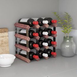 Bonnevie - Weinregal für 12 Flaschen Braun Massivholz Kiefer vidaXL668609