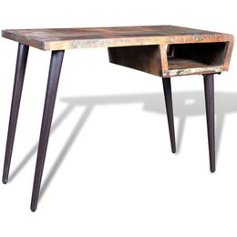Tisch mit Eisenbeinen Altholz vidaXL812094