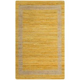 Teppich,Fußmatte Handgefertigt Jute Gelb 160x230 cm vidaXL