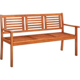 Bonnevie - 3-Sitzer Gartenbank Doppelsitzbank 150 cm Eukalyptus Massivholz vidaXL
