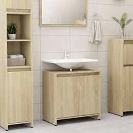 Bonnevie - Badezimmerschrank,Badschrank Sonoma-Eiche 60x33x61 cm Holzwerkstoff vidaXL