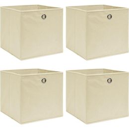 Aufbewahrungsboxen 4 Stk. Creme 32x32x32 cm Stoff Vidaxl Creme