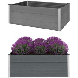 Garten-Hochbeet,Blumenkasten wpc 150 x 100 x 54 cm Grau vidaXL