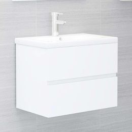 Waschbeckenunterschrank,Waschtischunterschrank mit Einbaubecken Weiß Holzwerkstoff vidaXL