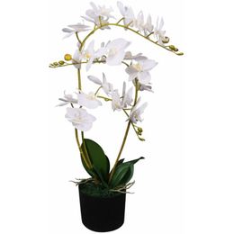 Bonnevie - Künstliche Orchidee mit Topf 65 cm Weiß vidaXL950400