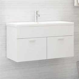 Waschbeckenunterschrank,Waschtischunterschrank Weiß 90x38,5x46 cm Holzwerkstoff vidaXL