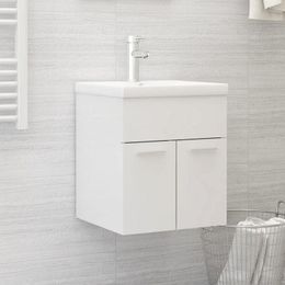 Waschbeckenunterschrank Hochglanz-Weiß 41x38,5x46cm Vidaxl Weiß