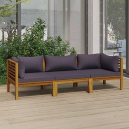 Bonnevie - 3-Sitzer-Gartensofa,Lounge-Sofa mit Auflage Akazie Massivholz vidaXL