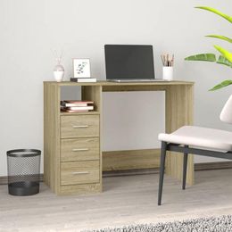 Schreibtisch mit Schubladen Sonoma-Eiche 102x50x76 cm vidaXL963311