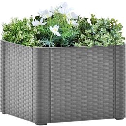 Bonnevie - Garten-Hochbeet,Blumenkasten mit Selbstbewässerungssystem Grau 43x43x33 cm vidaXL