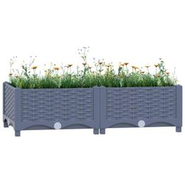 Vidaxl - Hochbeet 80x40x23 cm Polypropylen Grau