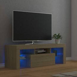 Bonnevie - TV-Schrank,TV-Möbel mit LED-Leuchten Sonoma-Eiche 120x35x40 cm vidaXL