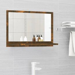 Badspiegel,Wandspiegel Räuchereiche 60x10,5x37 cm Holzwerkstoff vidaXL