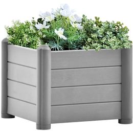 Garten-Hochbeet,Blumenkasten pp Stein Grau 43x43x35 cm vidaXL