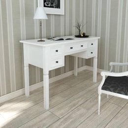 Bonnevie - Weißer Schreibtisch mit 5 Schubladen vidaXL769859