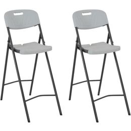 Bonnevie - Klappbare Barstühle 2 Stk. hdpe und Stahl Weiß vidaXL830304