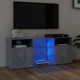 Vidaxl - TV-Schrank mit LED-Leuchten Betongrau 120x30x50 cm Grau