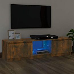 Bonnevie - TV-Schrank,TV-Möbel mit LED-Leuchten Räuchereiche 120x30x35,5 cm vidaXL