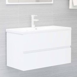 Bonnevie - Waschbeckenunterschrank,Waschtischunterschrank mit Einbaubecken Weiß Holzwerkstoff vidaXL