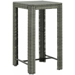 Garten-Bartisch,Garten-Stehtisch Grau 60,5x60,5x110,5 cm Poly Rattan vidaXL