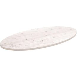 Bonnevie - Tischplatte,Schreibtischplatte Weiß 100x50x2,5 cm Massivholz Kiefer Oval vidaXL