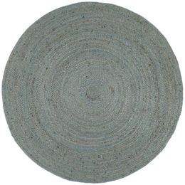 Teppich,Fußmatte Handgefertigt Jute Rund 180 cm Olivgrün vidaXL