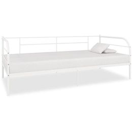 Vidaxl - Tagesbett-Rahmen Weiß Metall 90×200 cm Weiß