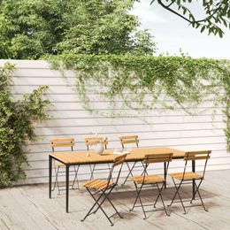 Klappbare Gartenstühle 6 Stk. Gartensessel Stahl und Massivholz Akazie vidaXL